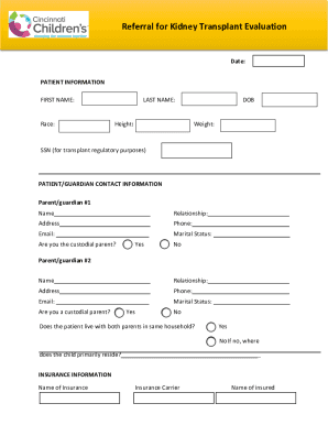 Fillable Online Kidney Referral Form. Kidney Referral Form Fax Email ...