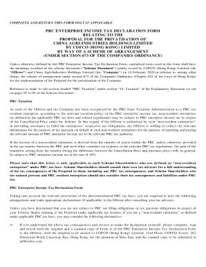 Fillable Online prc enterprise income tax declaration form Fax Email ...