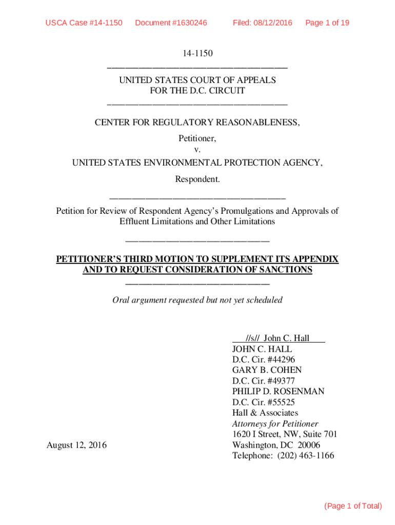 Fillable Online USCA Case #14-1150 Document #1630246 Filed - frESH Fax ...