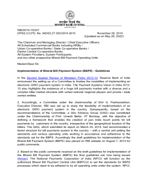 Fillable Online Implementation of Bharat Bill Payment System (BBPS) Fax Email Print - pdfFiller