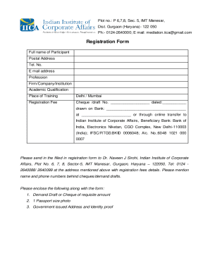 Fillable Online SIX MONTHS CERTIFICATE COURSE ON CORPORATE ... Fax ...