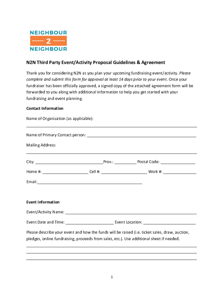 Fillable Online Third Party Event Proposal Form 2 Fax Email Print ...