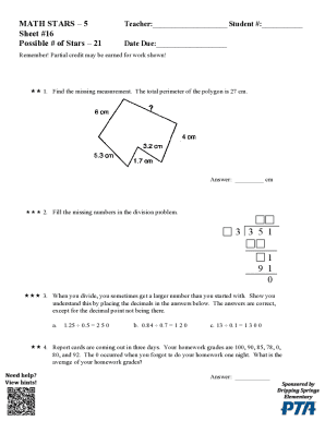 Fillable Online MATH STARS5 Sheet #19 Fax Email Print - pdfFiller