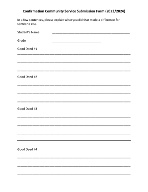 Fillable Online Confirmation Community Service Submission Form (2023 ...