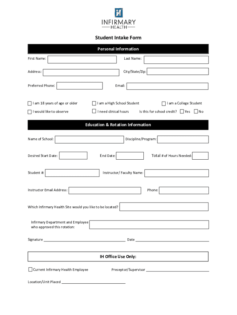 Fillable Online Senior Center Intake Template Fax Email Print - pdfFiller