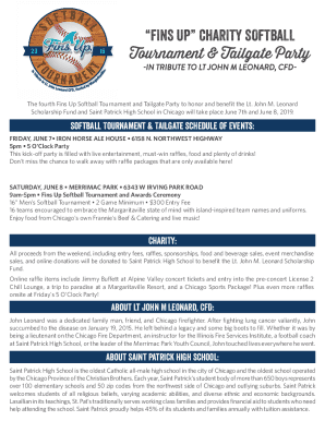 Fillable Online SOFTBALL: Charity softball tournament returns for 27th ... Fax Email Print ...