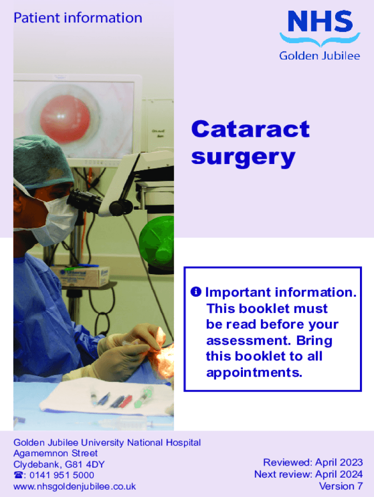 Fillable Online Patient information booklets - Golden Jubilee Hospital ...