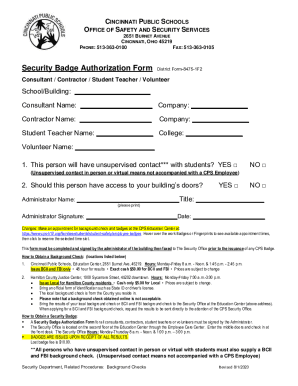 Fillable Online Fillable Online Security Badge Authorization Form Fax ...