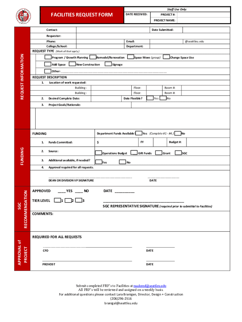 Fillable Online Facilities Request FormTemplate by ClickUp Fax Email ...