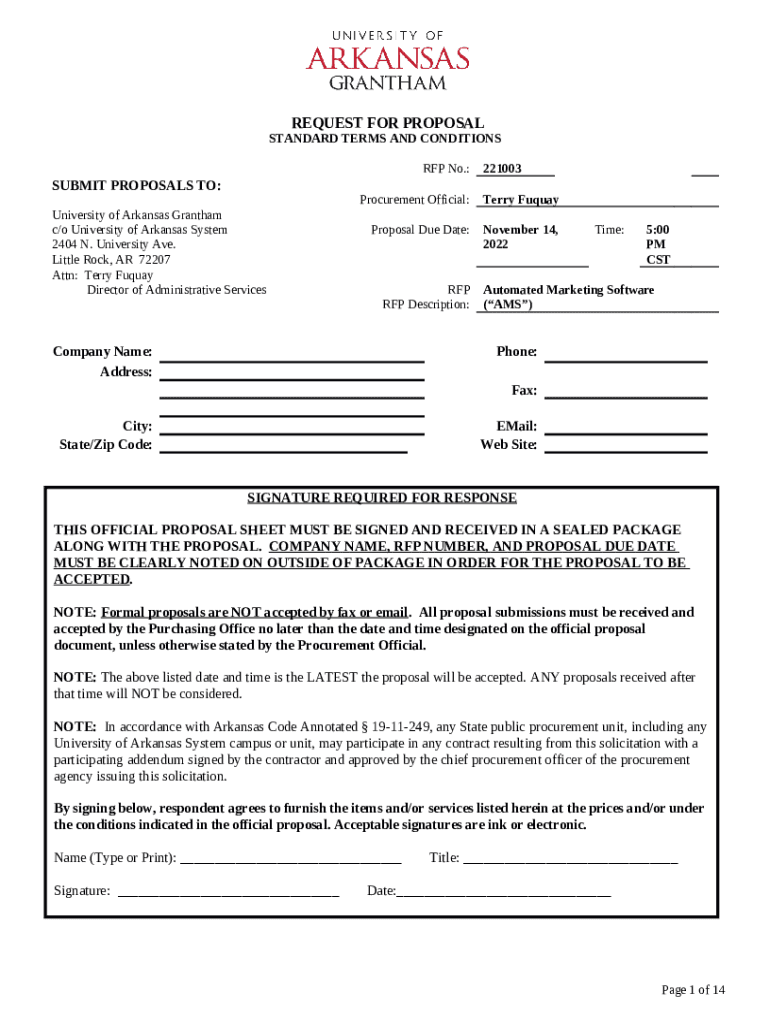 SAP Request for Proposal Solicitation: Date Issued: ... Doc Template ...