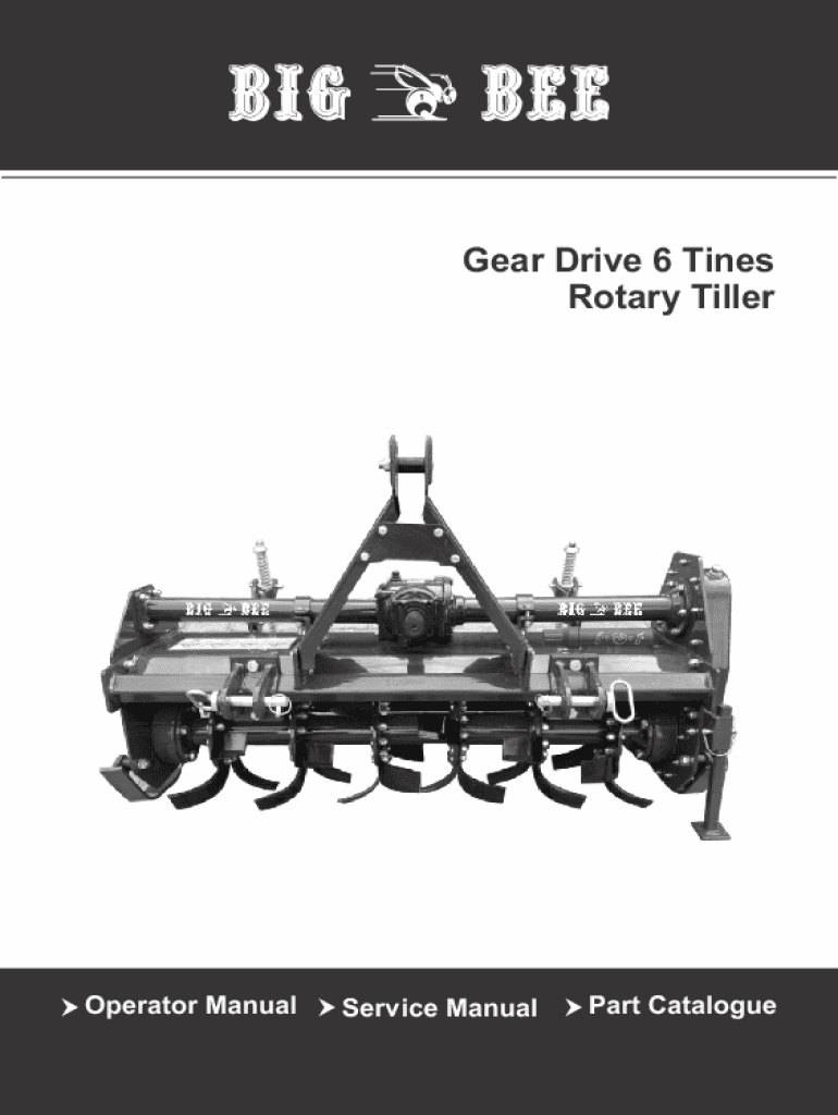 Fillable Online 1BIG BEEGear Drive 6 Tines Rotary Tiller.cdr Fax Email ...