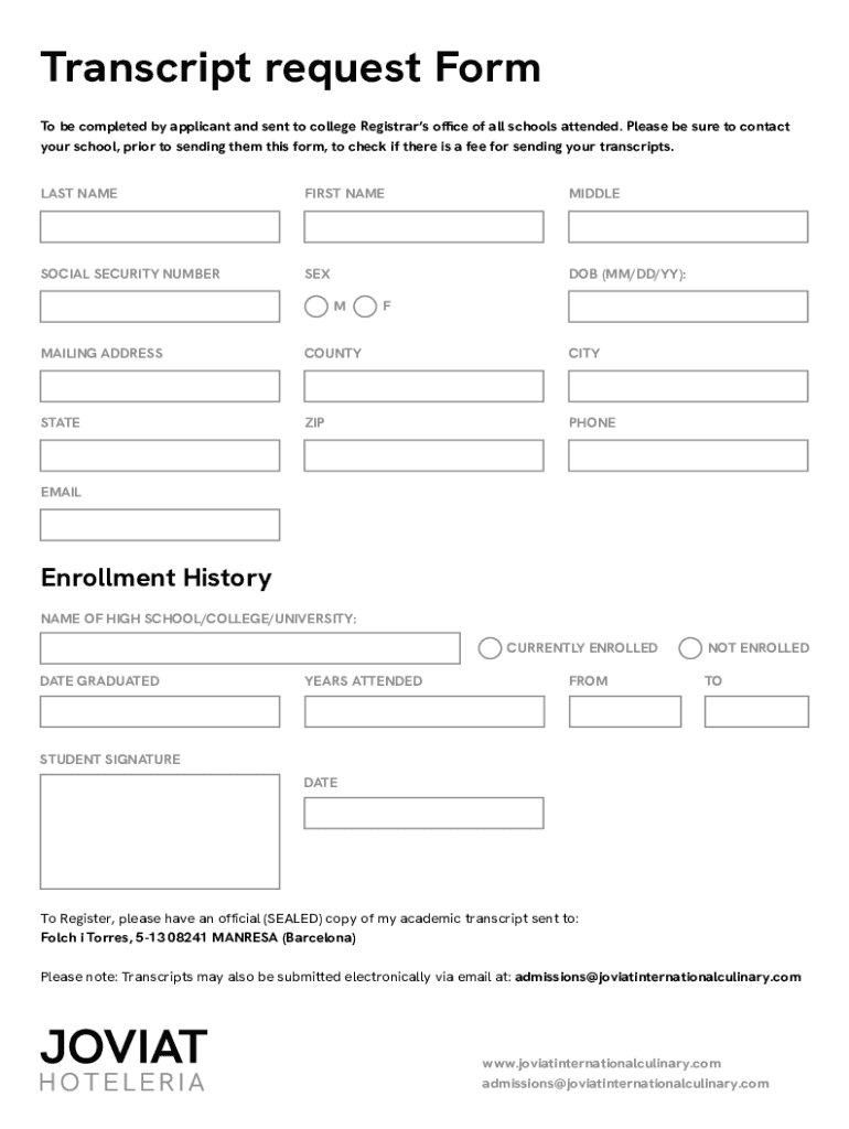 Fillable Online To be completed by applicant and sent to college Registrars office of all ...