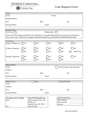 Fillable Online Cane Request Form Fax Email Print - pdfFiller