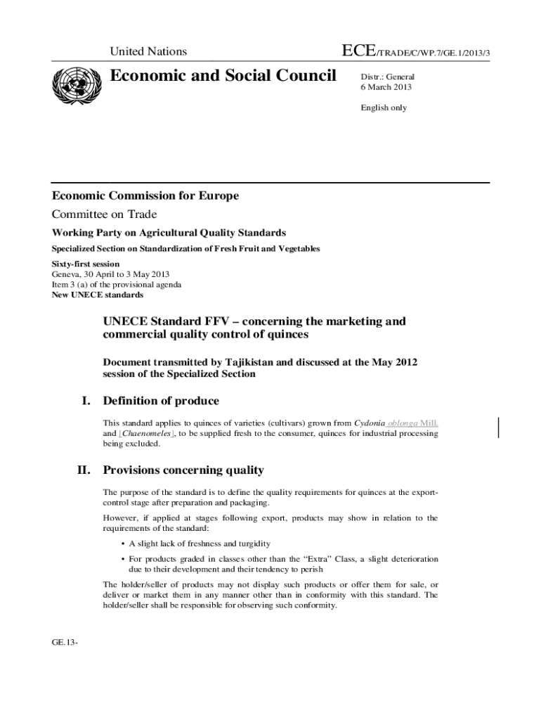 Fillable Online New UNECE standards Fax Email Print - pdfFiller