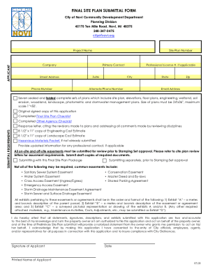 Fillable Online Final Site Plan Submittal Form Fax Email Print - pdfFiller
