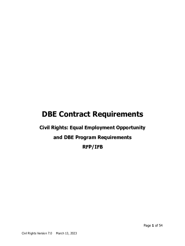 Fillable Online DBE Contract Requirements Fax Email Print - pdfFiller
