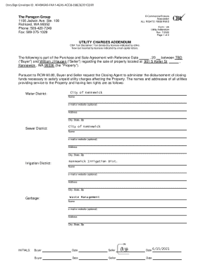 Fillable Online 509-375-1029 UTILITY CHARGES ADDENDUM Th Fax Email ...