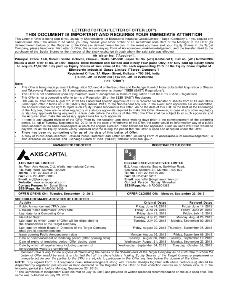 Fillable Online Ellenbarrie Industrial Gases Limited - letter of offer arial.pmd Fax Email Print ...