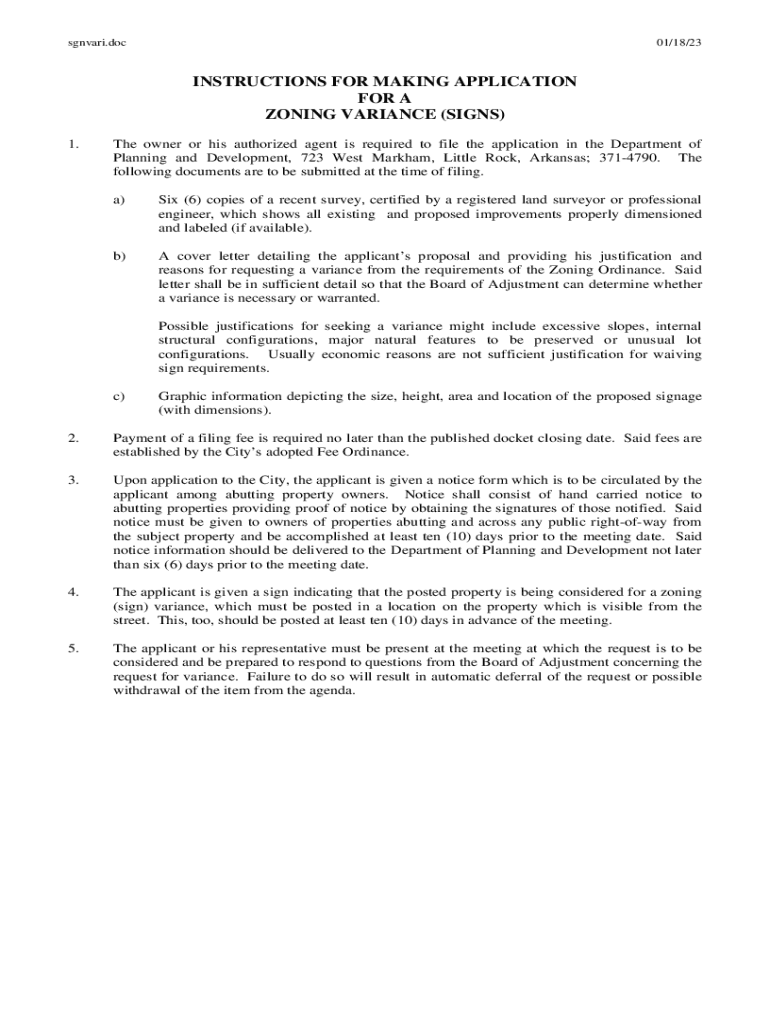 Fillable Online Administrative Variance Application to the Zoning ...