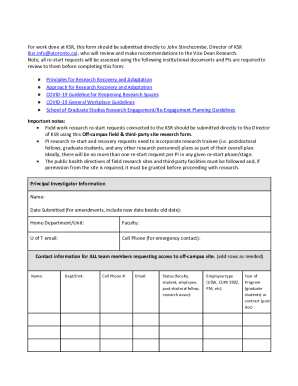 Fillable Online Investigator (PI) Research Re-start Request Form Off ...