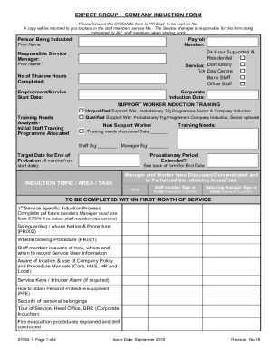 Fillable Online INDUCTION SCHEDULE CHECKLIST Fax Email Print - pdfFiller