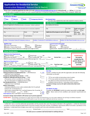 Fillable Online Application for Service Construction Request - Natural ...