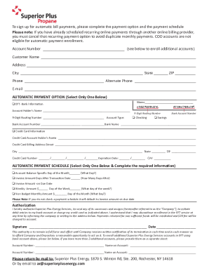 Fillable Online To sign up for automatic bill payments, please complete the ... Fax Email Print ...