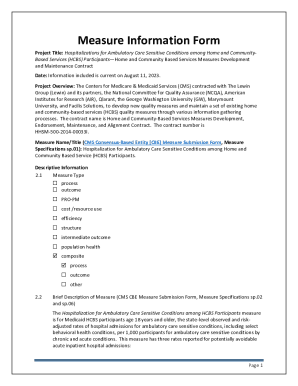 Fillable Online HCBS ACSC Measure Information Form. Measure Information Form for HCBS ACSC ...