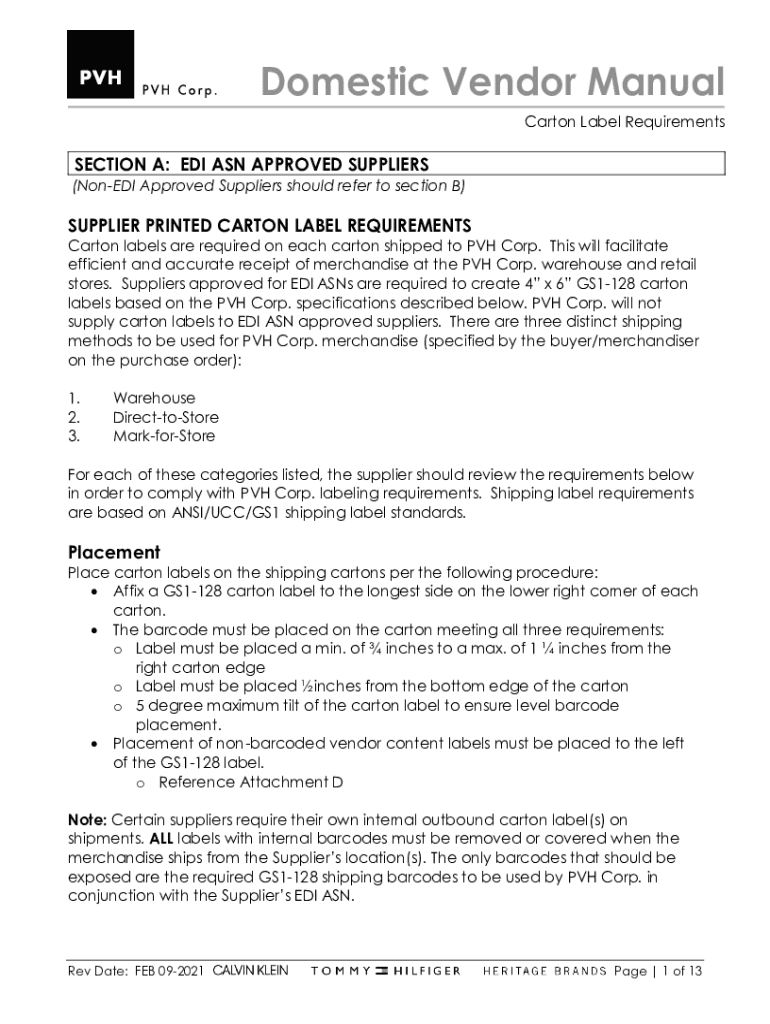 Fillable Online department store domestic routing guide - Vendor ...