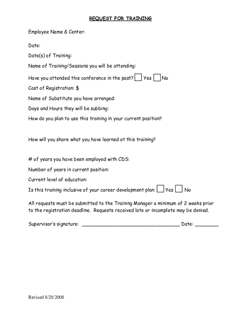 Fillable Online 10 Tips to Request Additional Training from An Employer ...