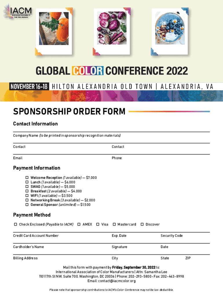 Fillable Online Sponsorship form template for Google Forms Fax Email ...