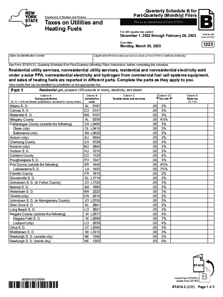 Fillable Online Form ST-810.3 Taxes on Utility and Heating Fuels ...