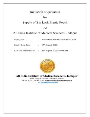 Fillable Online Invitation of quotation for Supply of Disposable ...