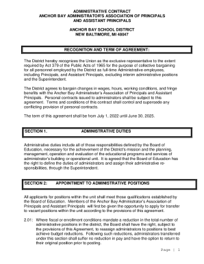Fillable Online Admin and Principal Contract Fax Email Print - pdfFiller