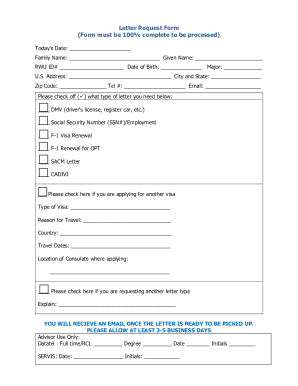 Fillable Online Letter Request Form (Form must be 100% complete to be ... Fax Email Print ...