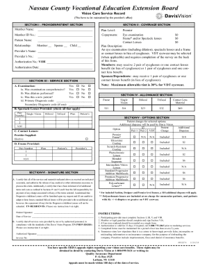 Fillable Online Davis Vision (SEBB) Certificate of Coverage (COC) 2022 Fax Email Print - pdfFiller