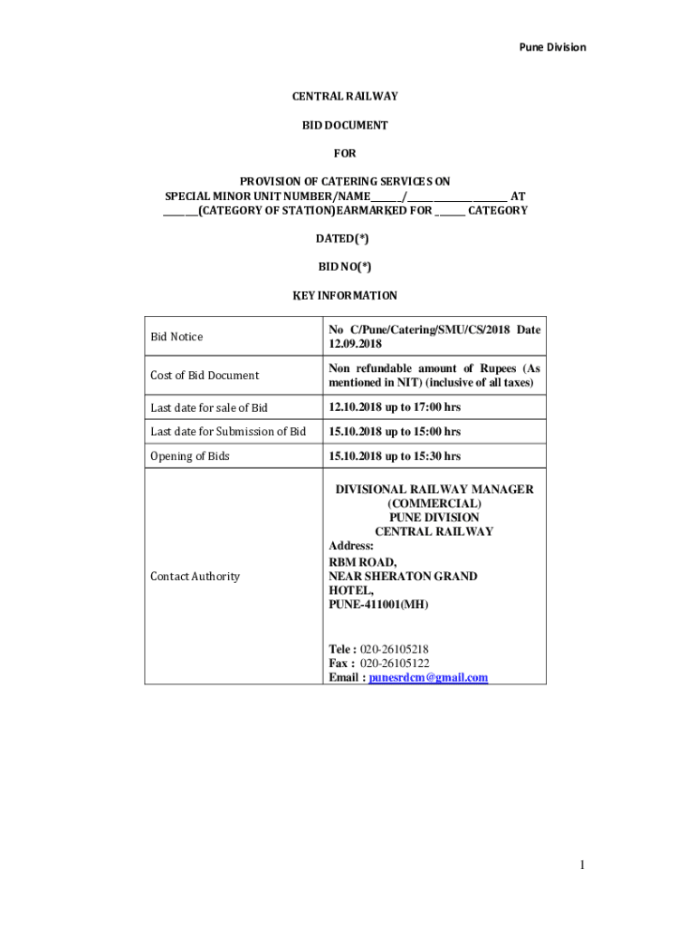 Fillable Online Provision of catering services on General Minor unit on PF ... Fax Email Print ...