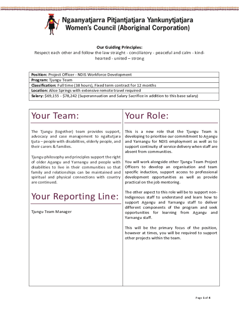 Fillable Online Your Role: Your Responsibilities: Our Purpose: Our ...