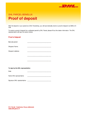 Fillable Online Pick up your Shipment at DHL POP - DHL Parcel - Poland ...