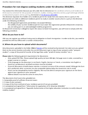 Fillable Online Student residence permit for university or higher ...