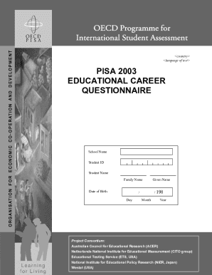 Fillable Online The Programme for International Student Assessment ...