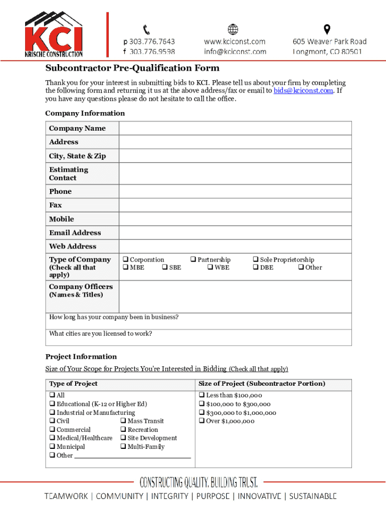 Fillable Online Prequalification applications may be submitted during ... Fax Email Print ...