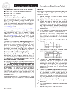 Fillable Online Bingo Operator LicenseCity of Tempe, AZ Fax Email Print ...