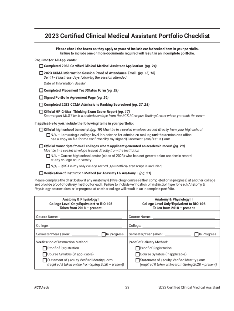 Fillable Online Certified Clinical Medical Assistant (CCMA ...