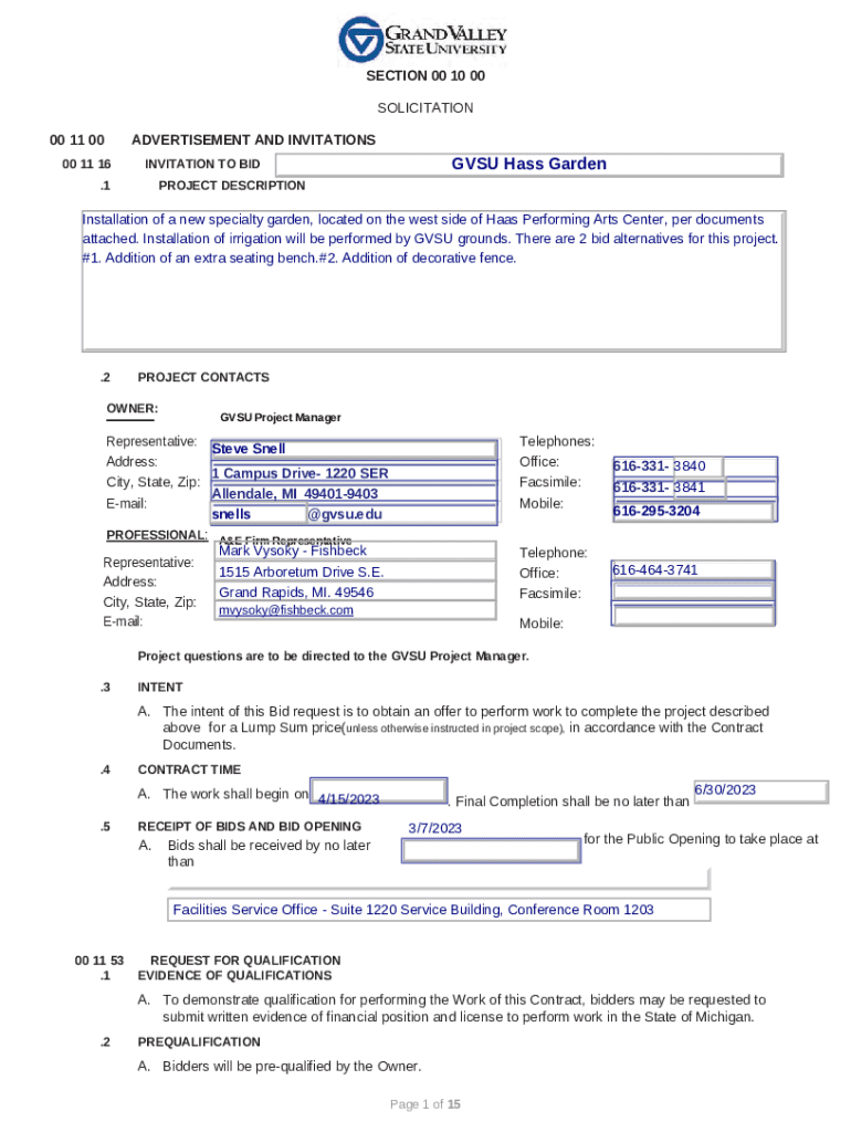 Bid Ination - Procurement Services Doc Template | pdfFiller