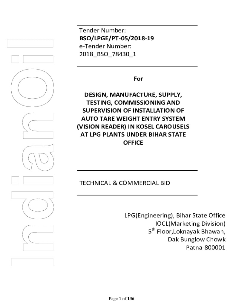 Fillable Online e-Tender Number: Fax Email Print - pdfFiller