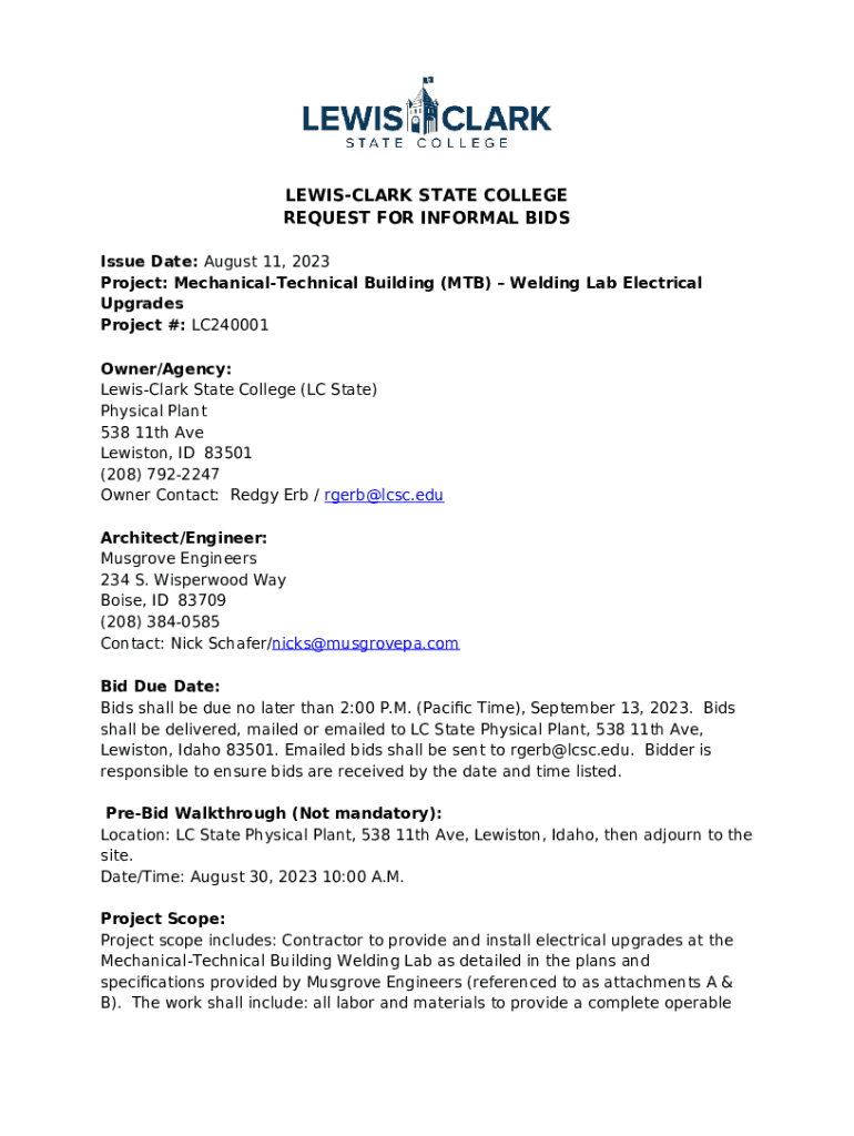 Bid Notification - project for mechanical engineering Doc Template ...