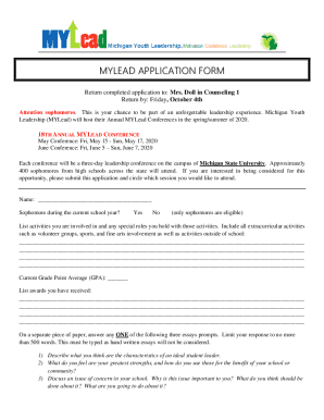 Fillable Online MYLEAD APPLICATION FORM Fax Email Print - pdfFiller