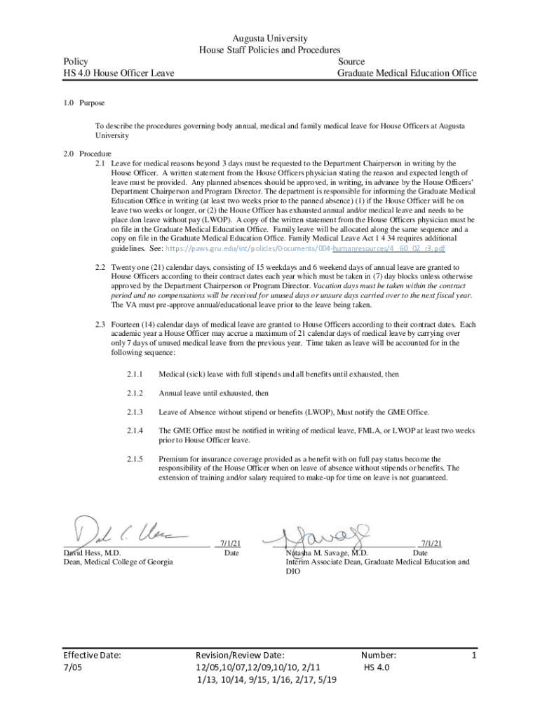 Fillable Online Augusta University House Staff Notice of Appointment Fax Email Print - pdfFiller
