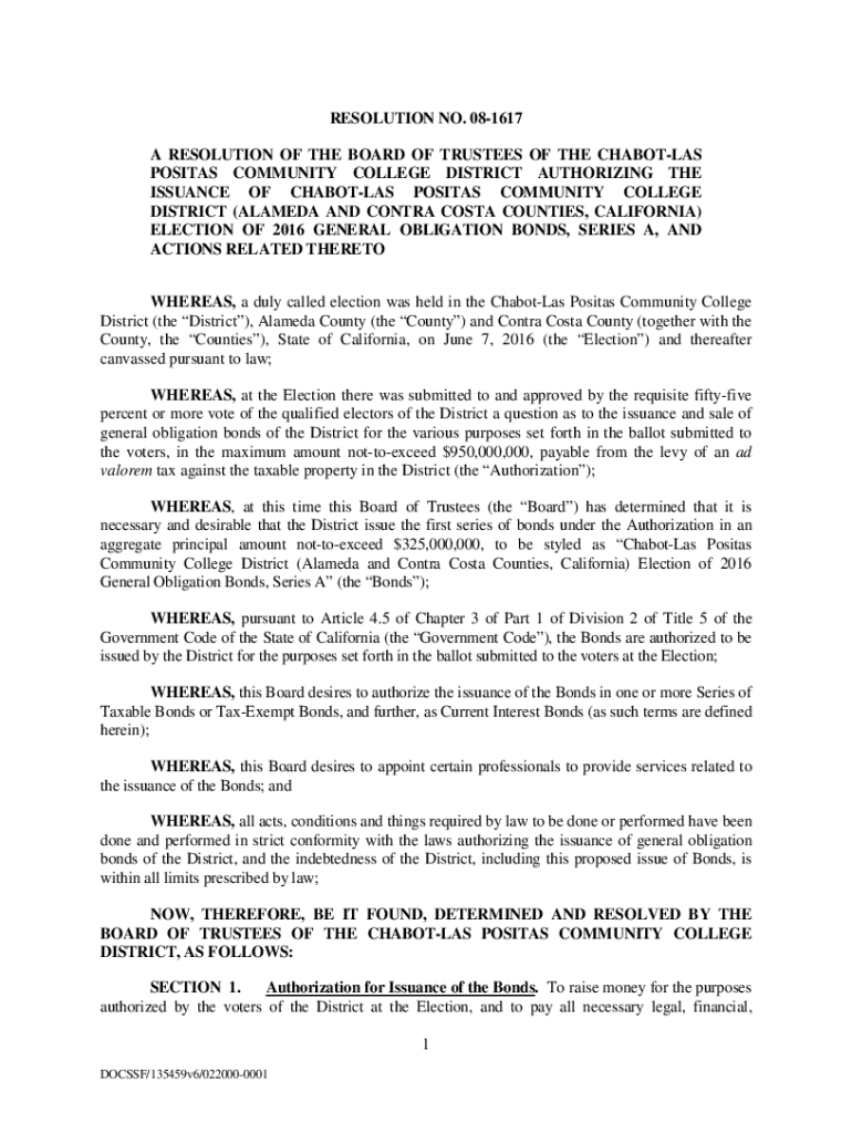 Fillable Online a resolution of the board of trustees of the chabot las positas Fax Email Print ...